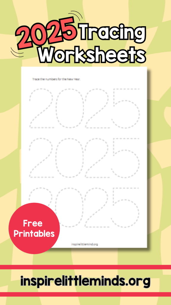 New Years Tracing Worksheets- Free Printable – Inspire Little Minds