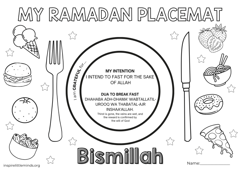 Celebrate Ramadan with Educational Iftaar Placemats – Inspire Little Minds