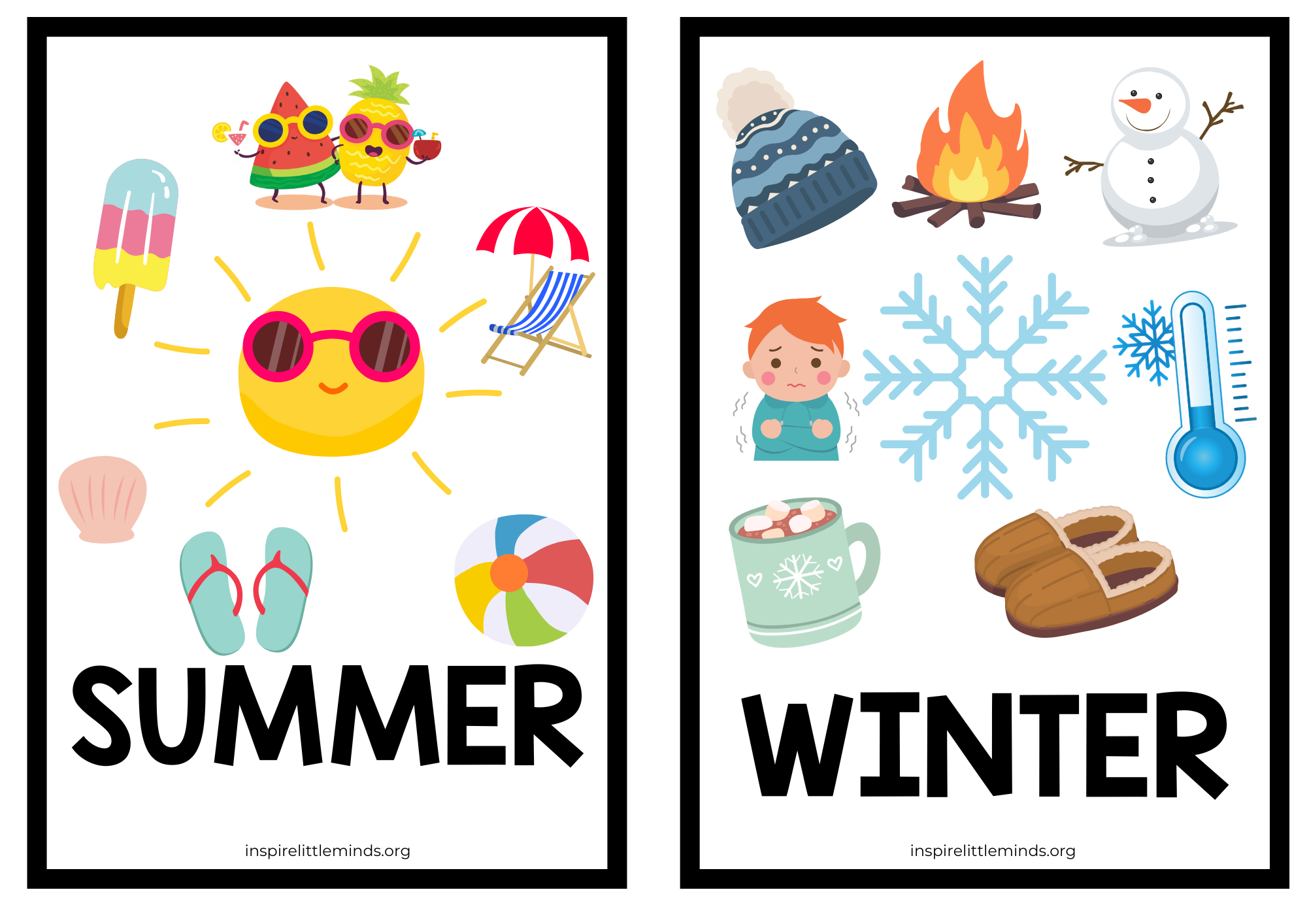 Explore Spring, Summer, Fall, and Winter with Free Flash Cards ...