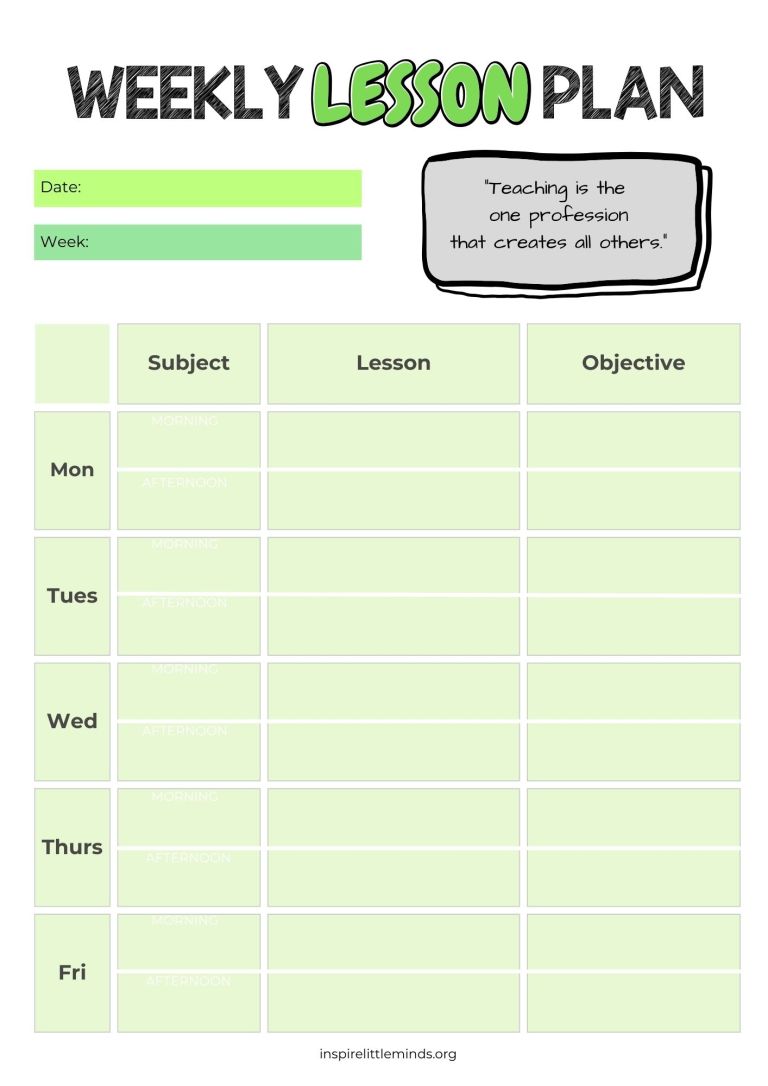 Planning the Preschool Day: Lesson Planning – Inspire Little Minds