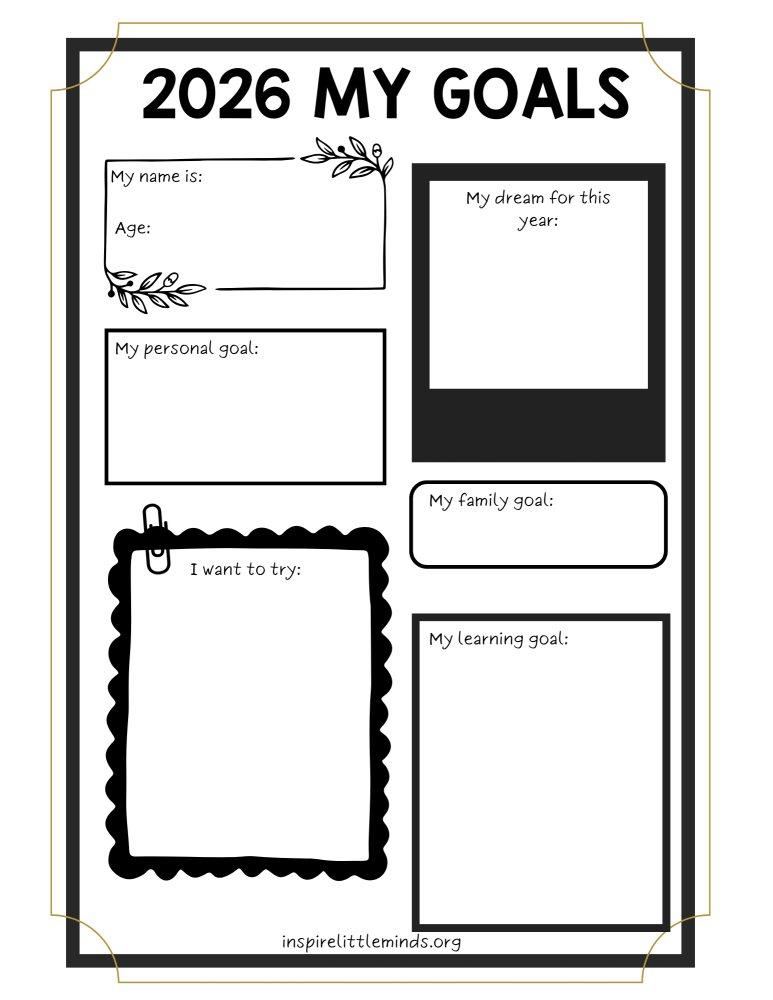 2026 Goal Setting Worksheet for Preschoolers (Free Printable) – Inspire ...