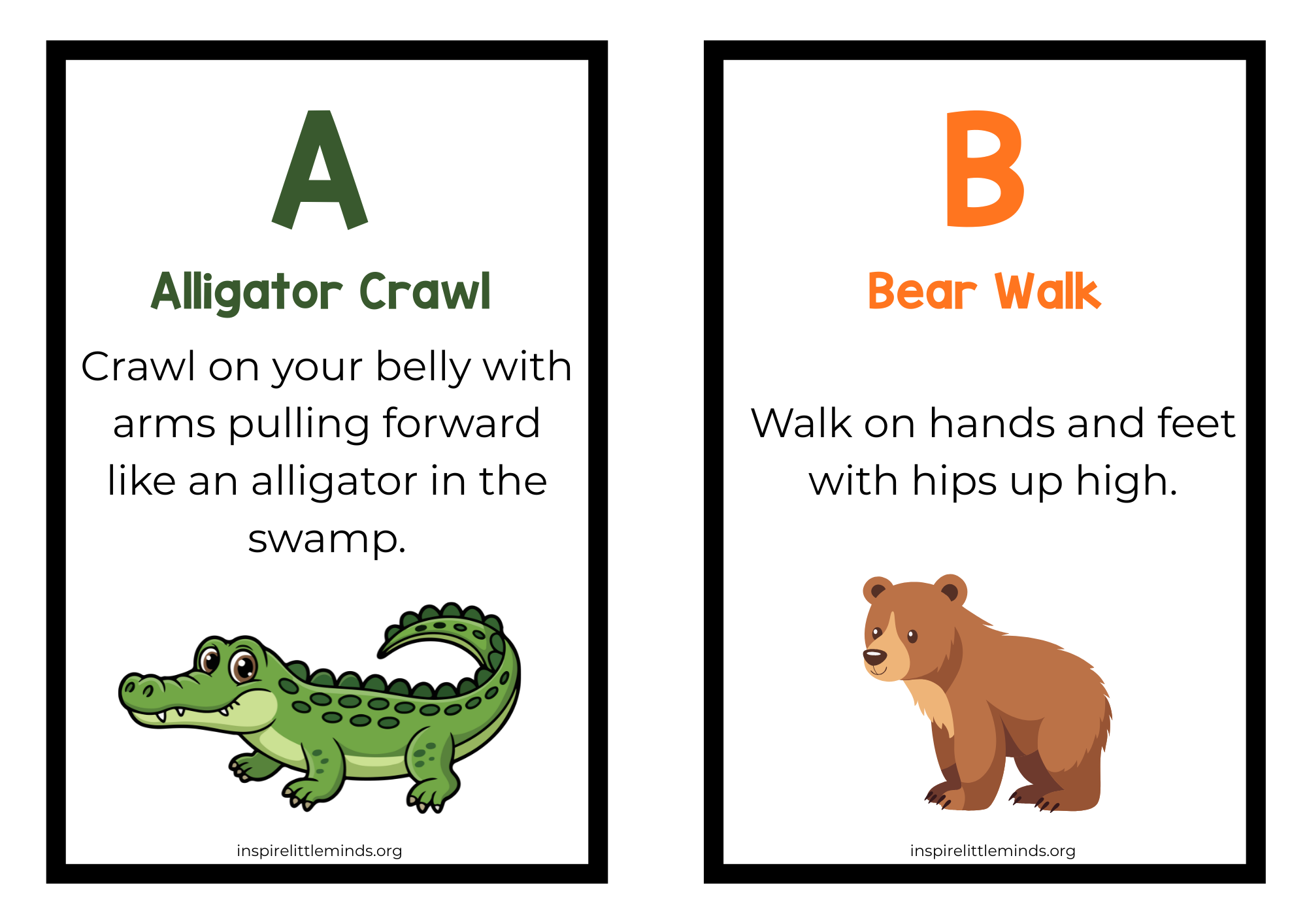 Animal Walk Cards – Inspire Little Minds