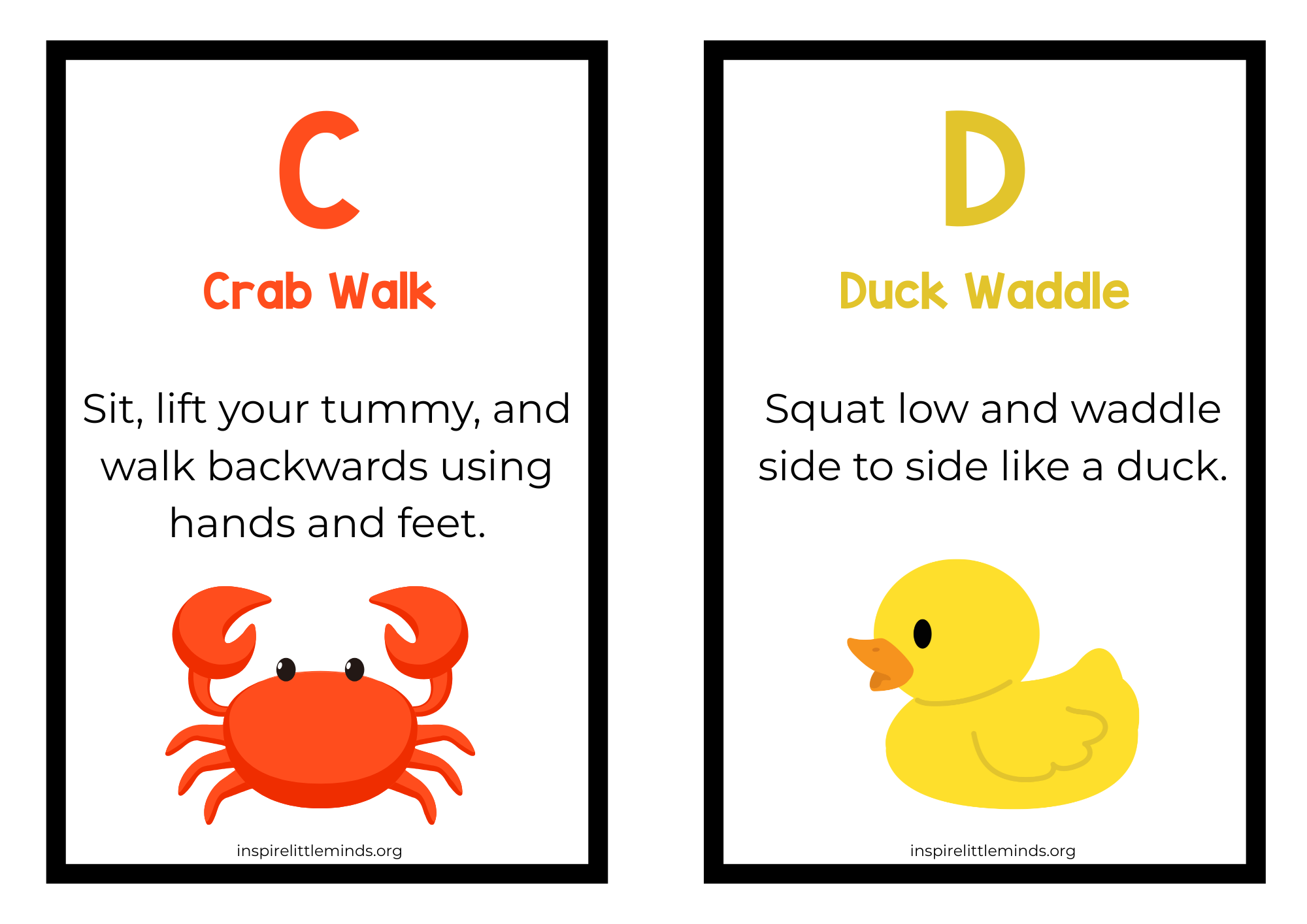 Animal Walk Cards – Inspire Little Minds